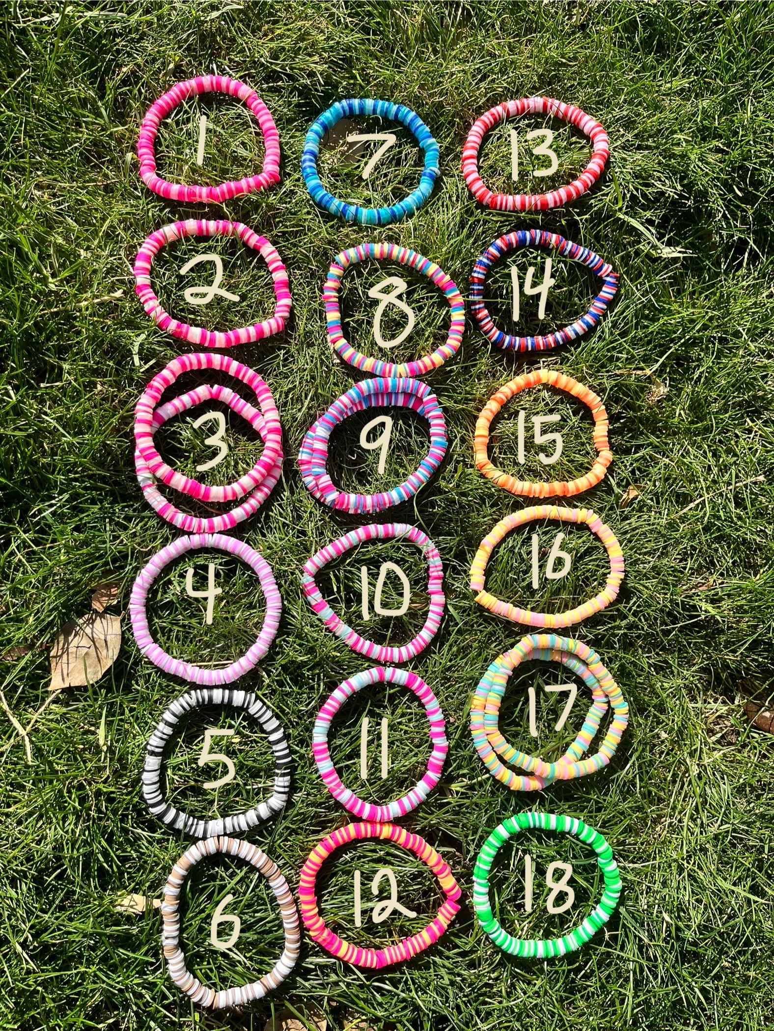 Preppy Clay Bead Bracelet: Colorful Summer Friendship Jewelry - Etsy