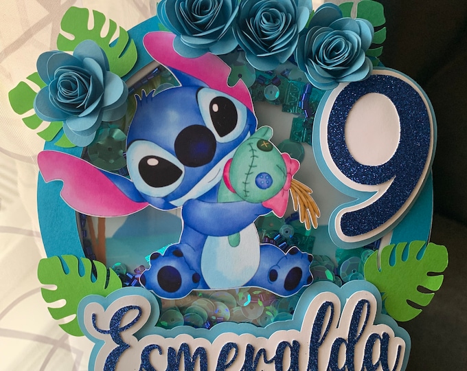 Stitch Cake Topper Birthday Cake Topper Shaker Cake Topper 3D Cake ...
