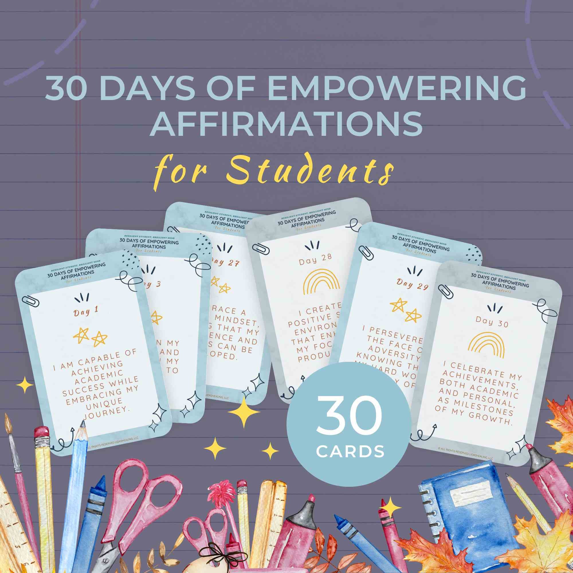 Printable Positive Affirmations for Students, Resilient Student ...