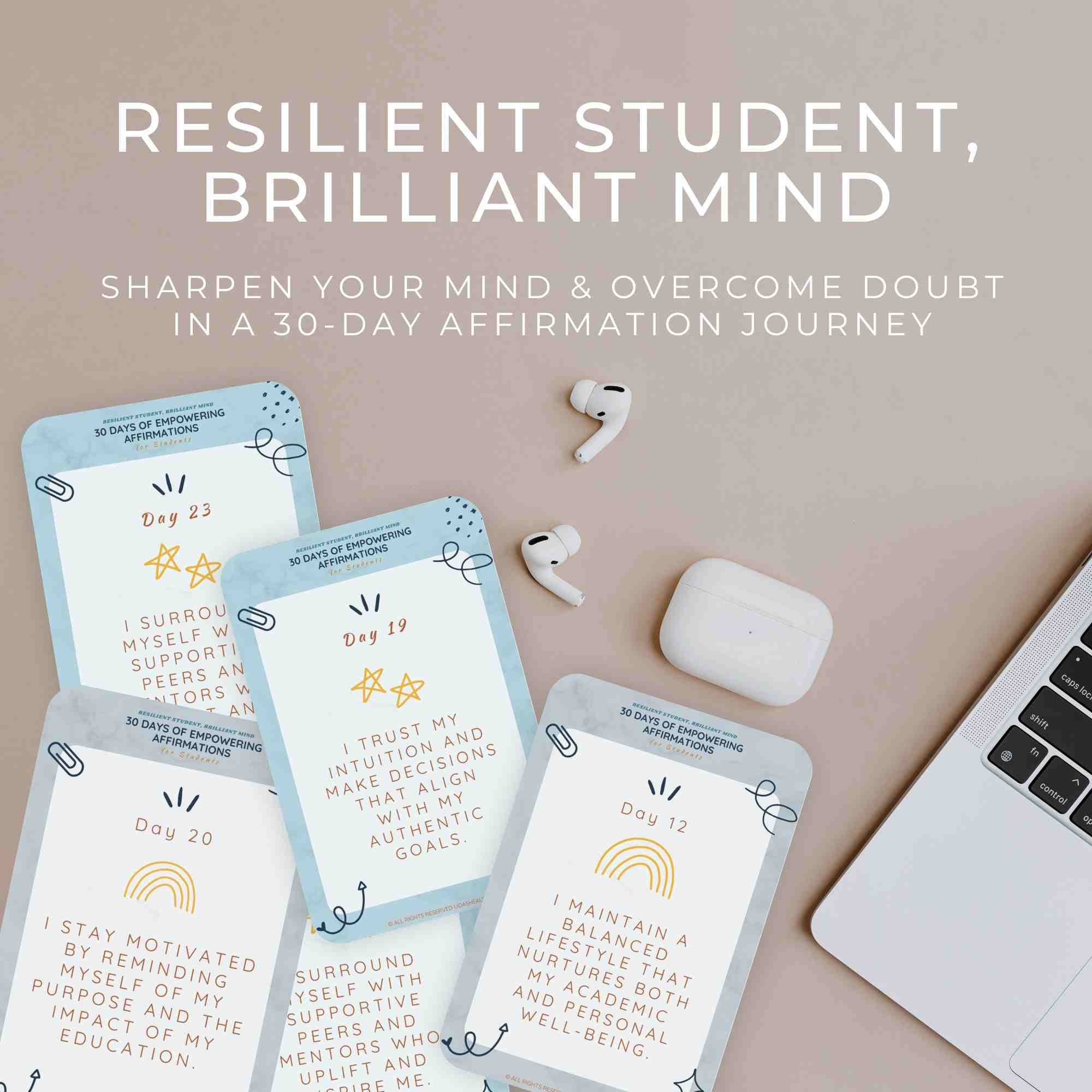 Printable Positive Affirmations for Students, Resilient Student ...