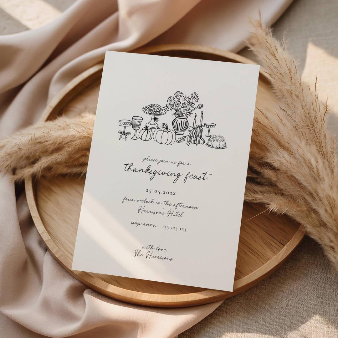 Thanksgiving Dinner Invitation: Pumpkin Feast (editable Template), Fall ...