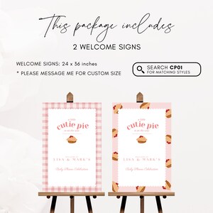 Printable Cutie Pie Baby Shower Sign Pink Pie Baby Shower Sweet as Pie ...