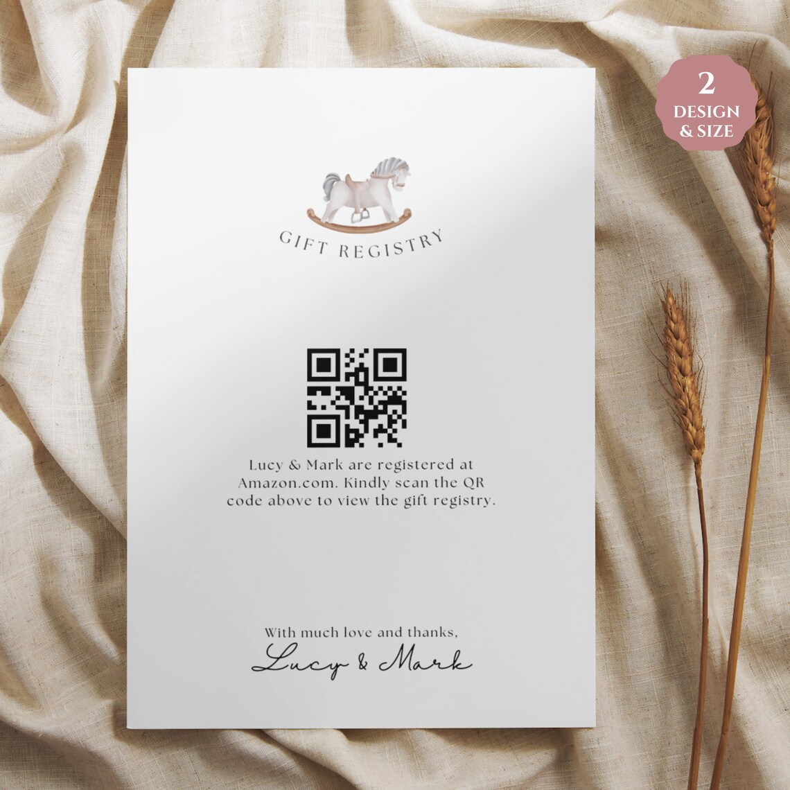 Baby Registry QR Code, Baby Shower Registry Insert, Baby Shower ...