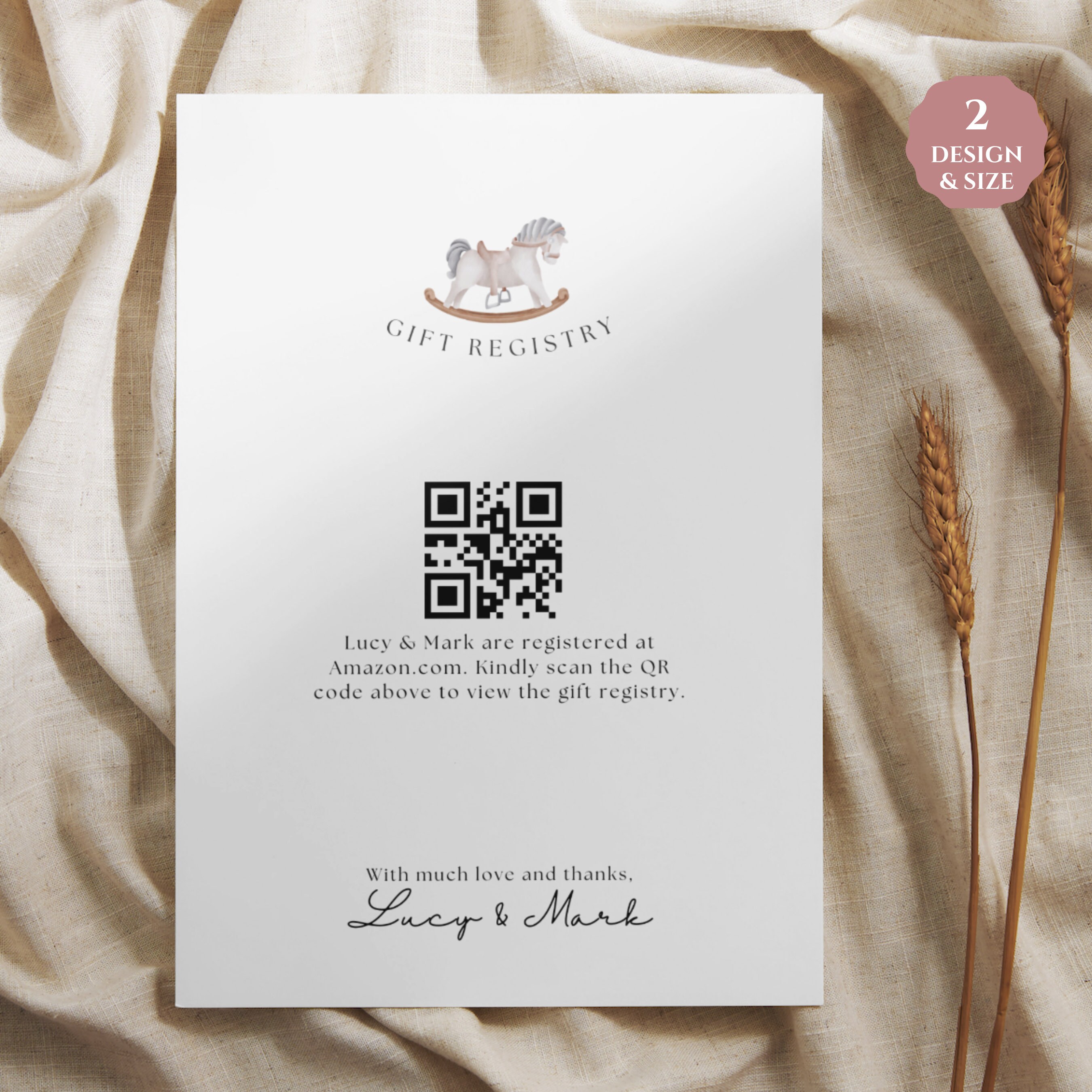Baby Registry QR Code, Baby Shower Registry Insert, Baby Shower ...