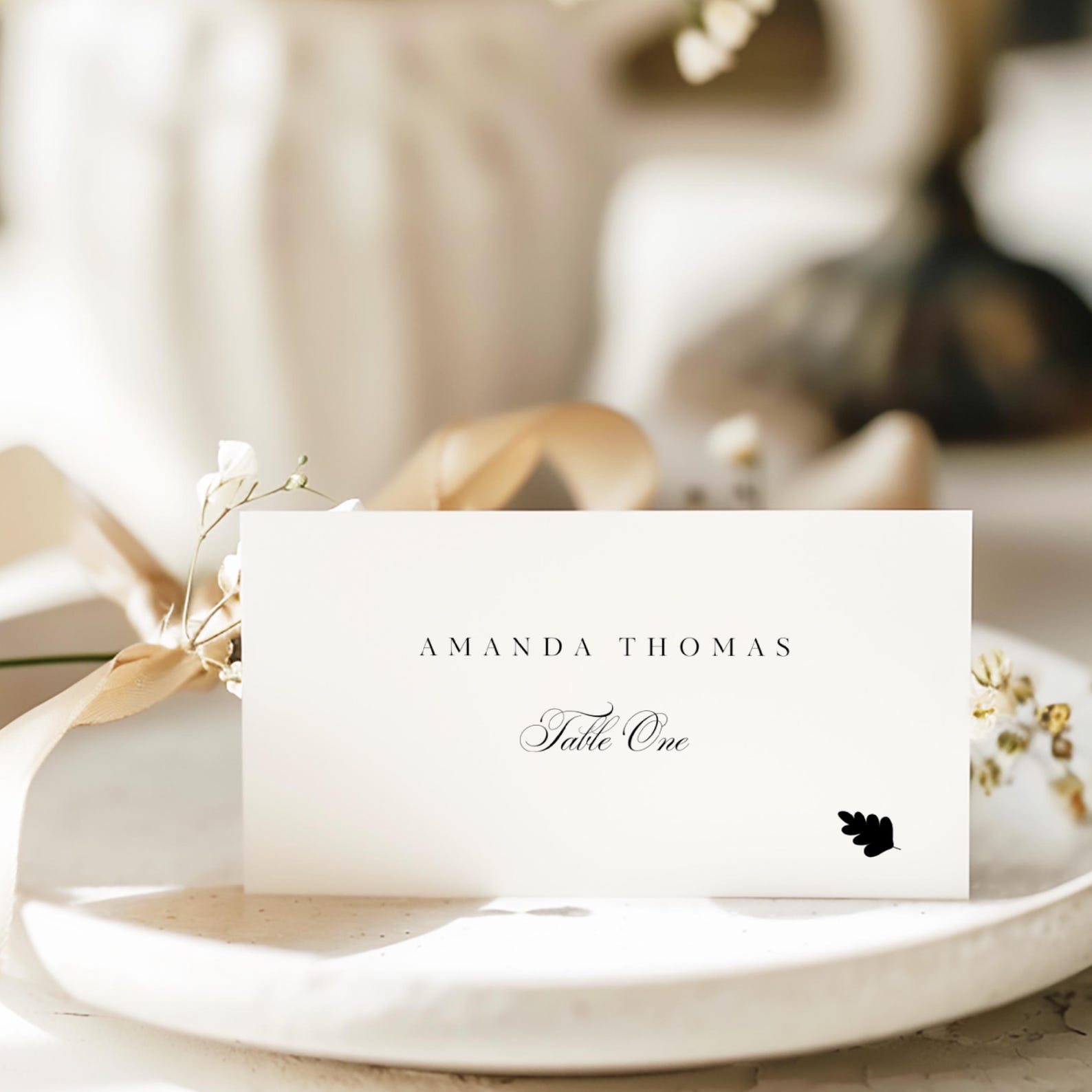 Place Card With Meal Icons Print, Personalized Wedding Place Cards With ...