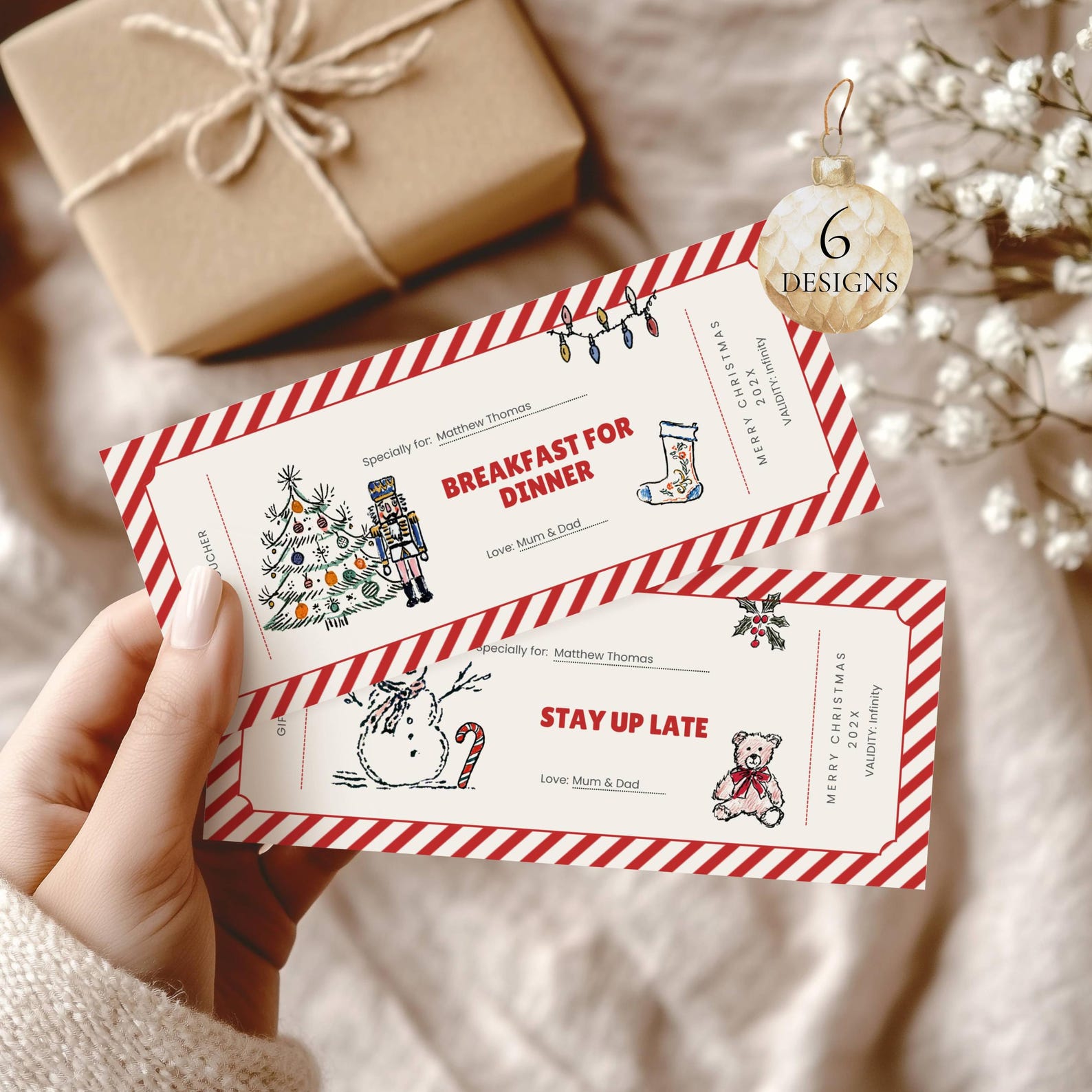 Editable Christmas Coupon Book for Kids, Printable Gift Vouchers ...