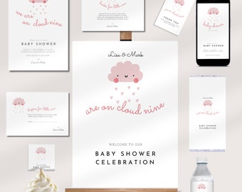 Modern Cloud 9 Baby Shower Invitation Template We're on - Etsy UK