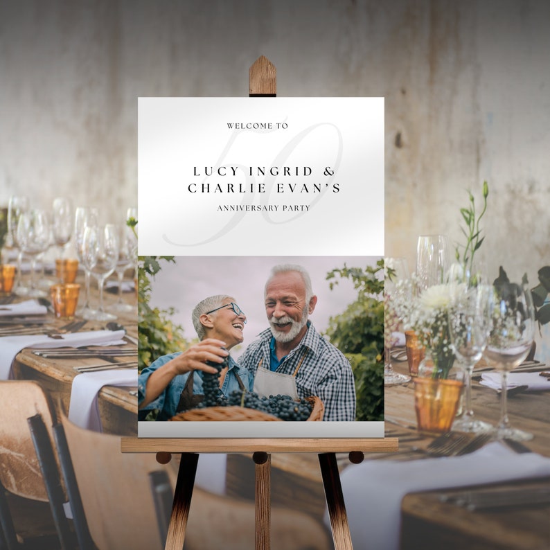 50th Anniversary Sign Board, 50th Wedding Anniversary Welcome Sign ...