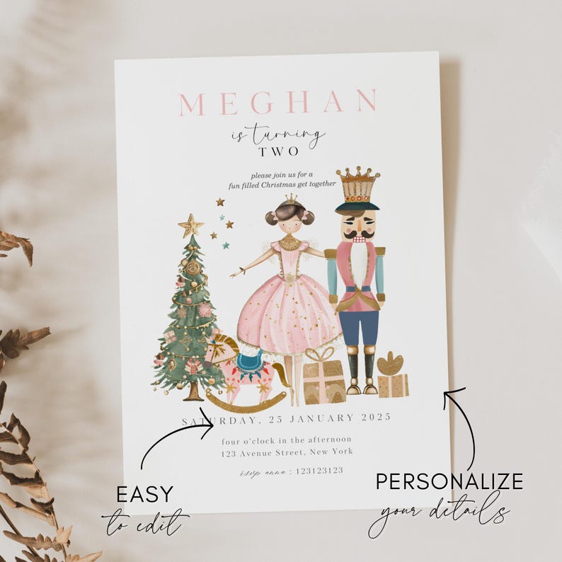 Nutcracker Birthday Party Invitation, Christmas Birthday Party ...