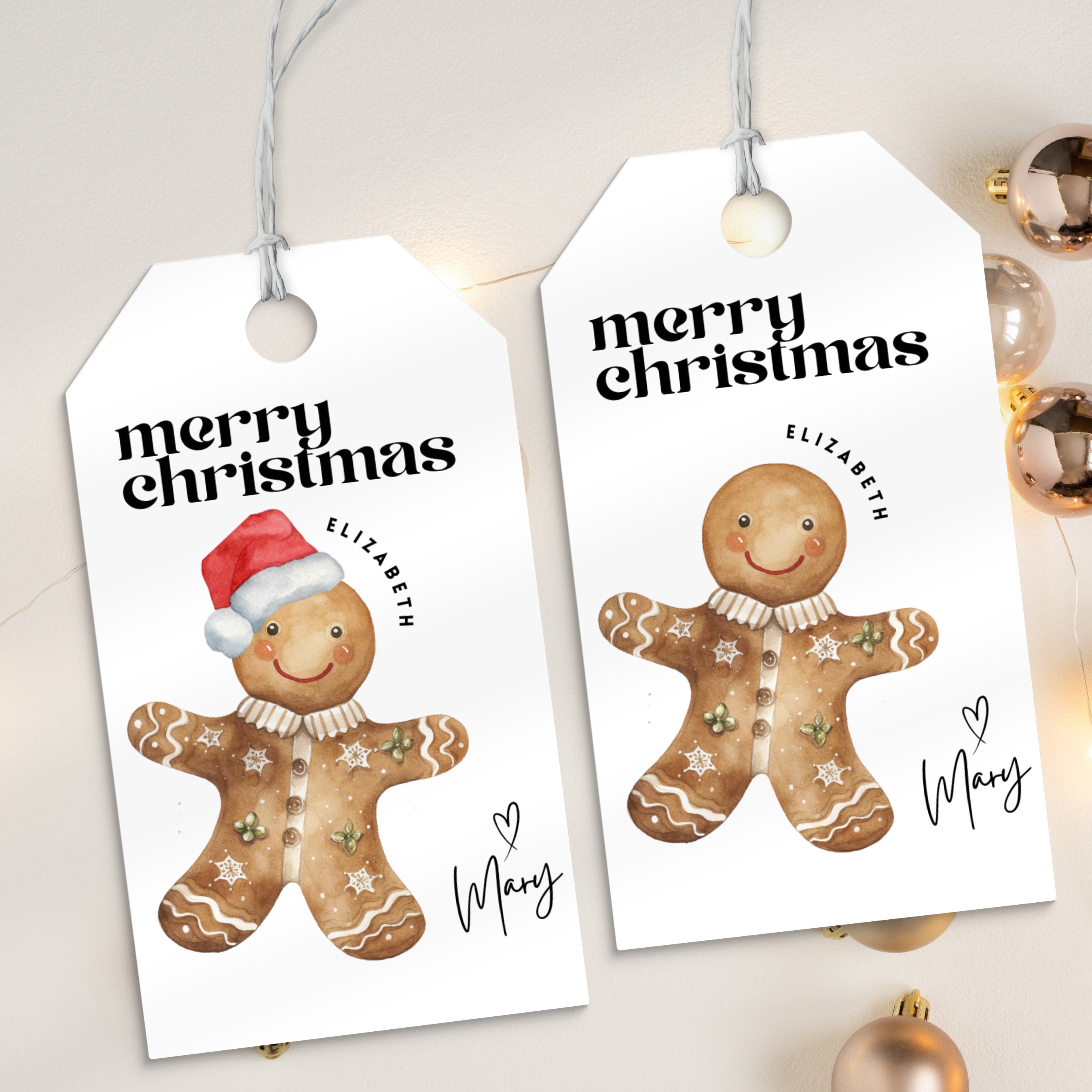 Printable Gift Tags Gingerbread Man, Digital Download, Christmas Gift ...