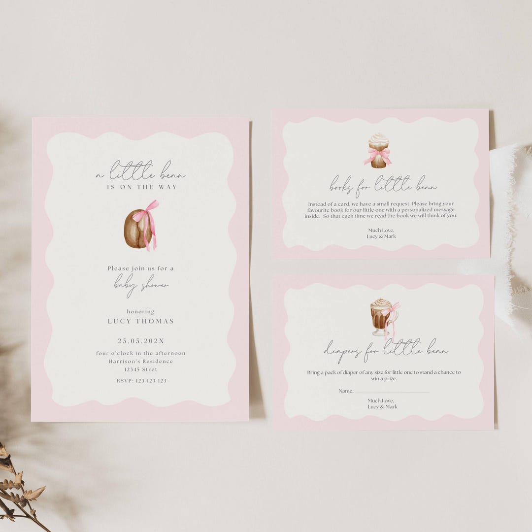 Coffee Bean Baby Shower, Coffee Theme Baby Shower Invite, Something ...