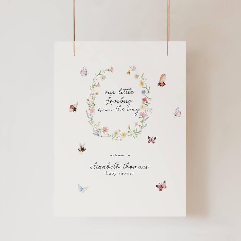 Our Little Love Bug Baby Shower Welcome Sign, Wilderness, Bug ...