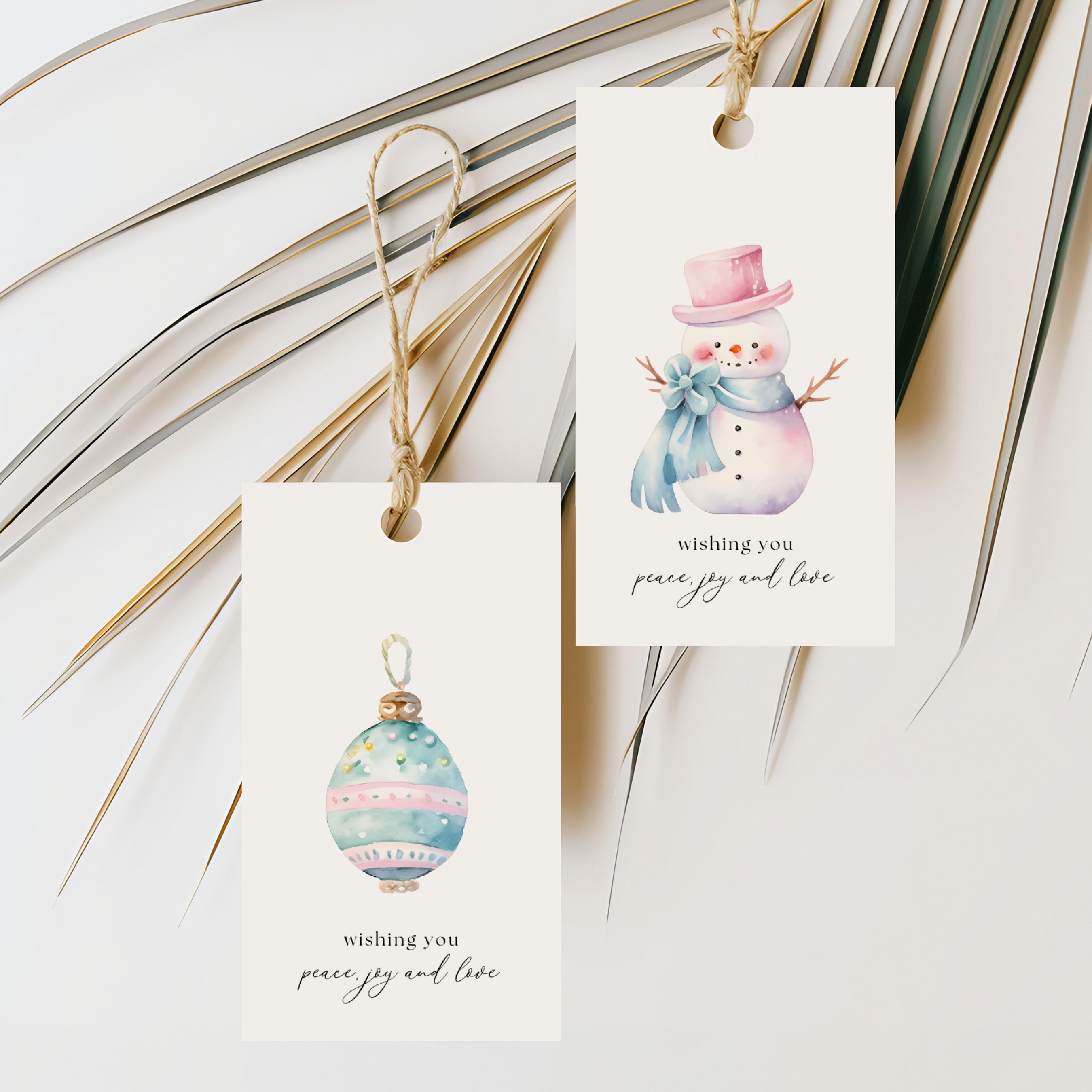 Printable Christmas Gift Tags, Editable Christmas Gift Tags, Pink ...
