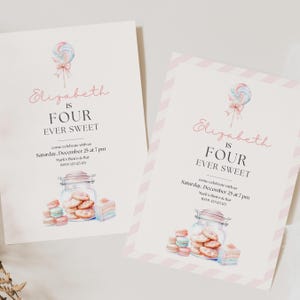 Four Ever Sweet Birthday Invitation, Four Ever Sweet, Girl 4th Birthday ...