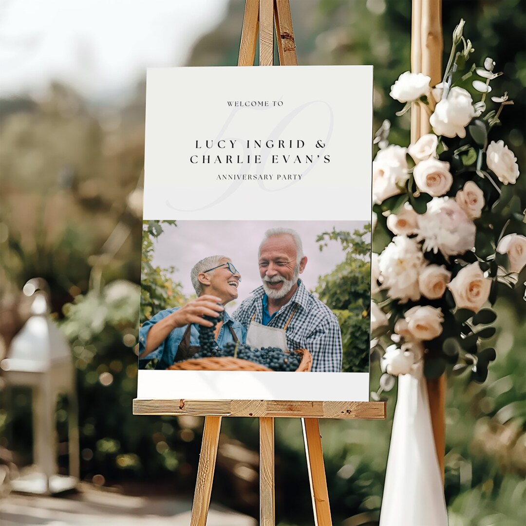 50th Anniversary Sign Board, 50th Wedding Anniversary Welcome Sign ...