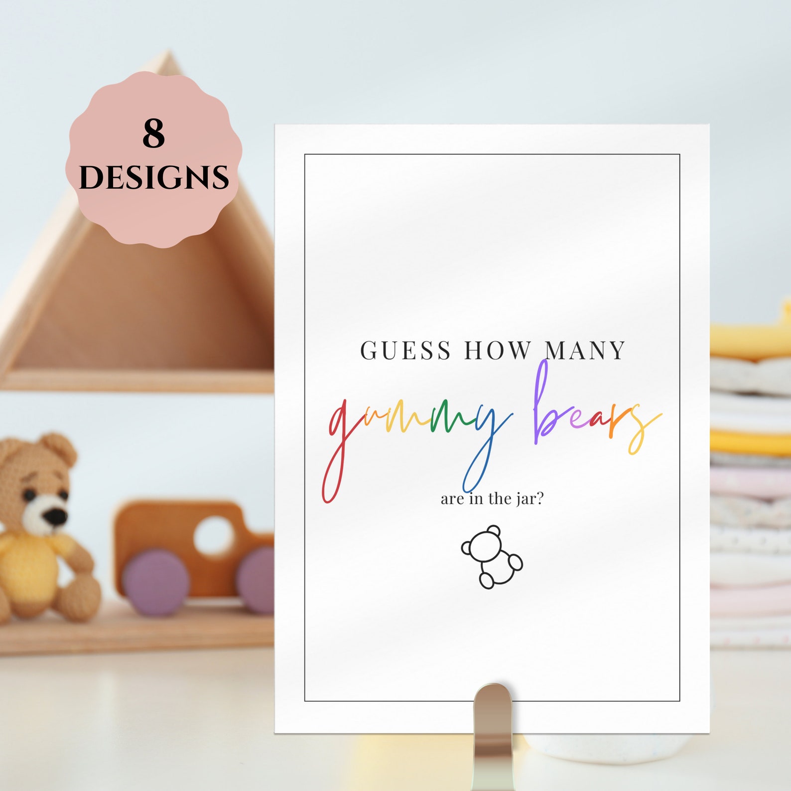 Guess How Many Gummy Bears Baby Shower Baby Shower Game Guess How Many ...