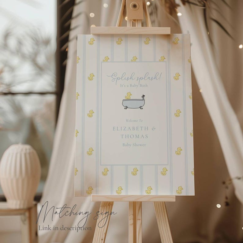Splish Splash Baby Bash Baby Shower Invitation: Rubber Ducky (editable ...