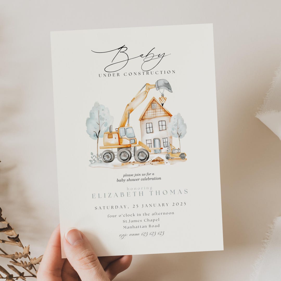 Construction Baby Shower Invitation, Baby Under Construction Baby ...