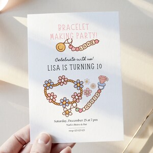 Bracelet Making Birthday Invitation, Jewelry Making Birthday Invitaiton ...