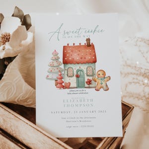 Gingerbread Baby Shower Invite, Christmas Cookie Baby Shower Invite, A ...
