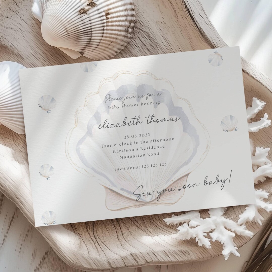 Sea You Soon Baby Shower Invitation, Beach Baby Shower Invitation ...