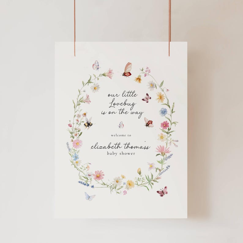 Our Little Love Bug Baby Shower Welcome Sign, Wilderness, Bug ...