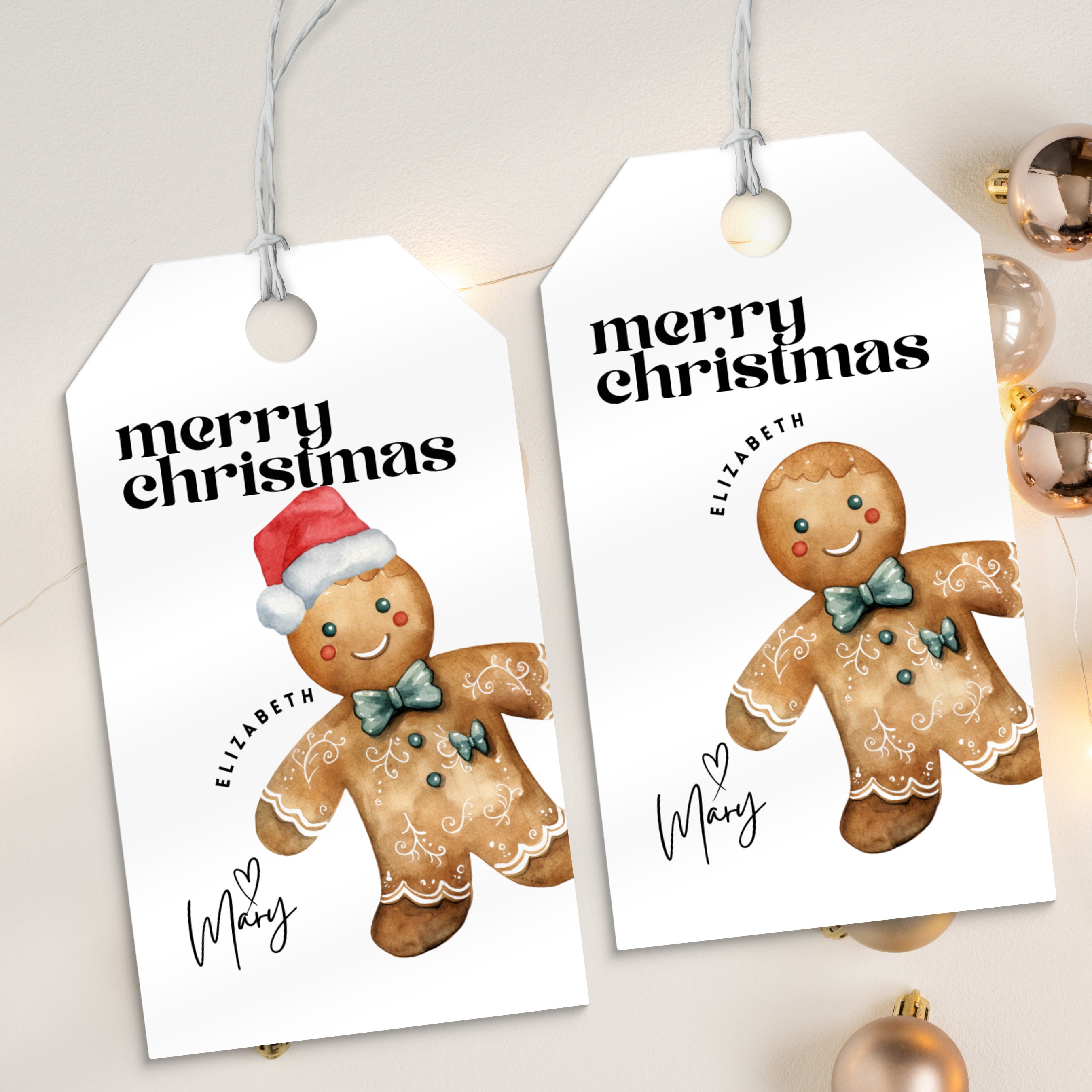 Printable Gift Tags Gingerbread Man, Digital Download, Christmas Gift ...