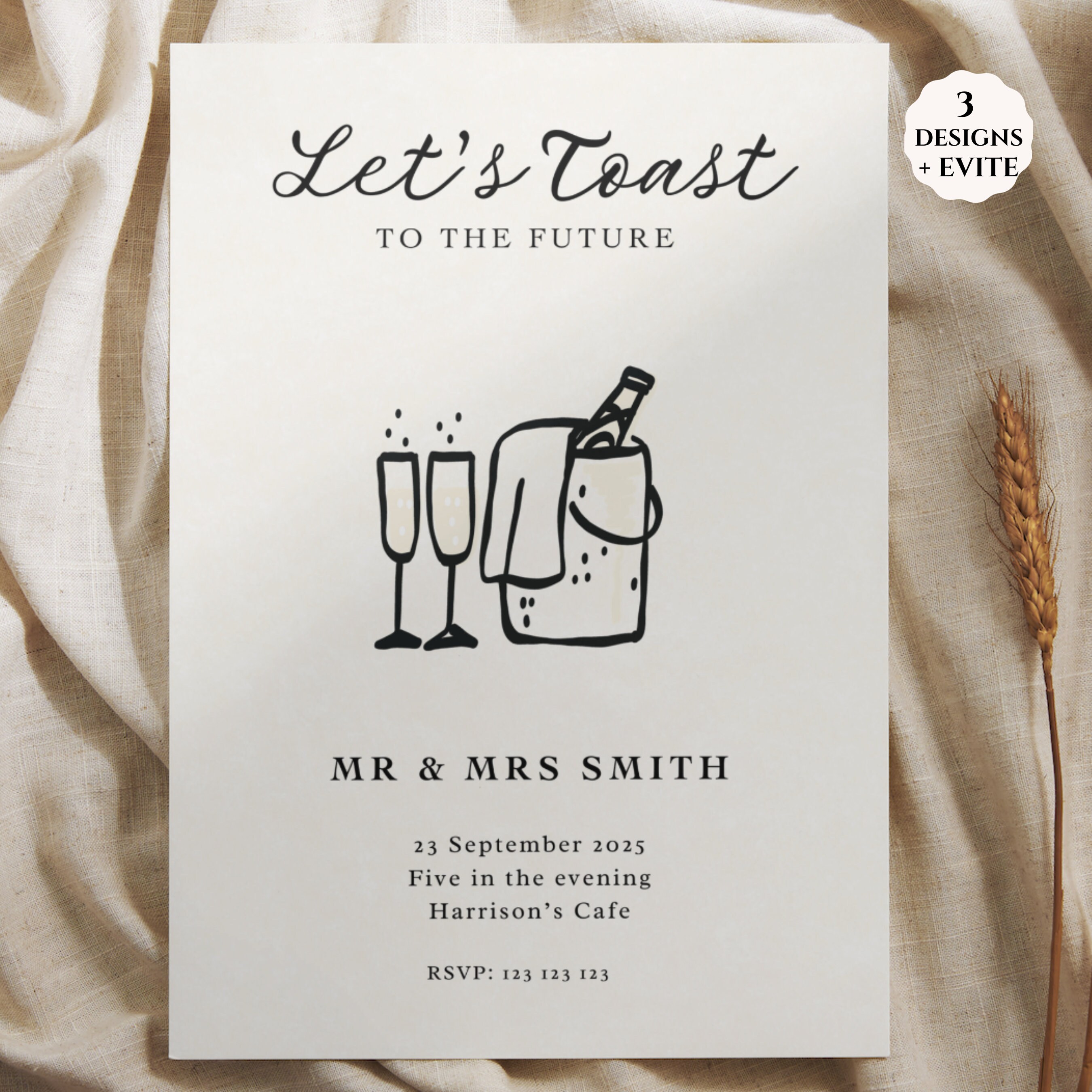 Engagement Party Invitation Hand Drawn Couples Shower Invite Engagement ...