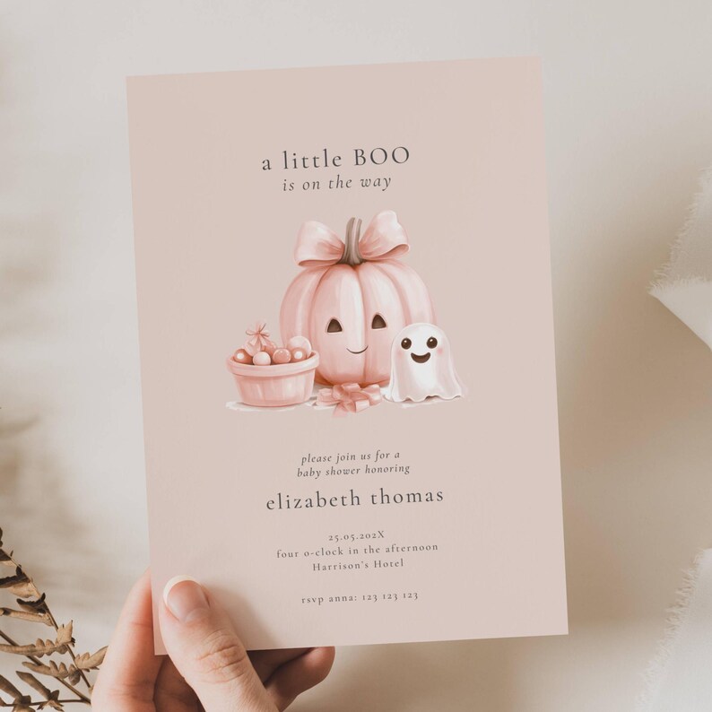 Our Little Boo is Almost Due Baby Shower, Ghost Baby Shower, Editable ...