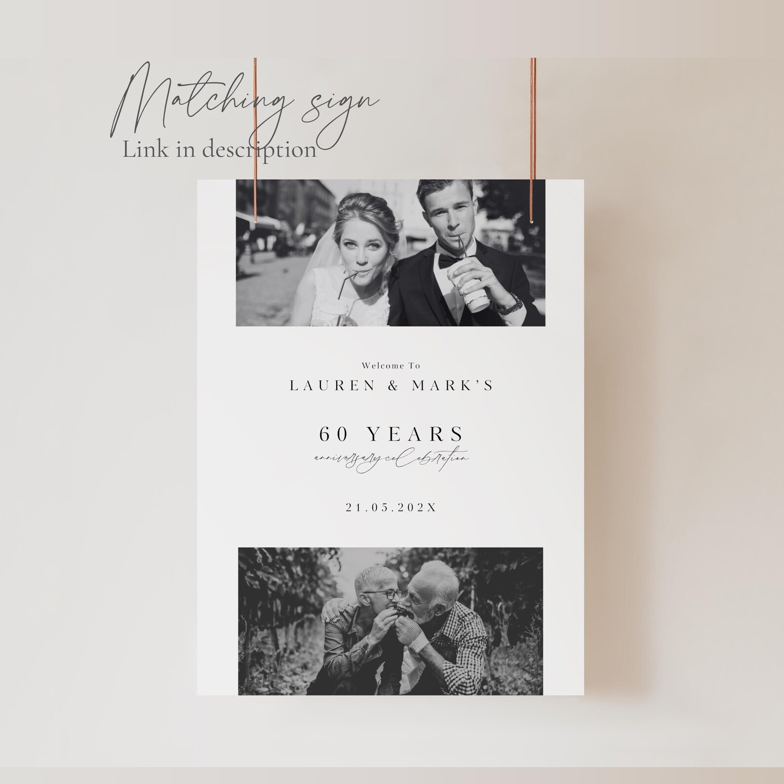60th Wedding Anniversary Invitation: Anniversary With Picture (editable ...