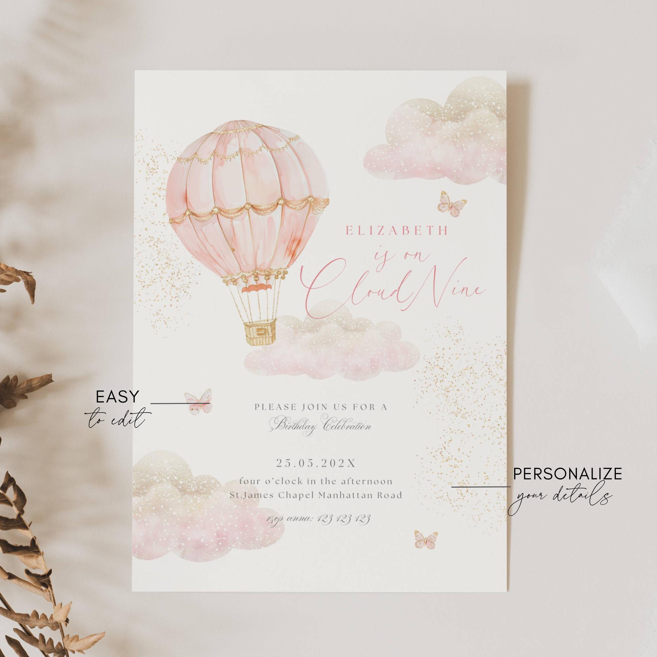 Cloud 9 Birthday Invitation, Cloud Nine Birthday Party, on Cloud Nine ...
