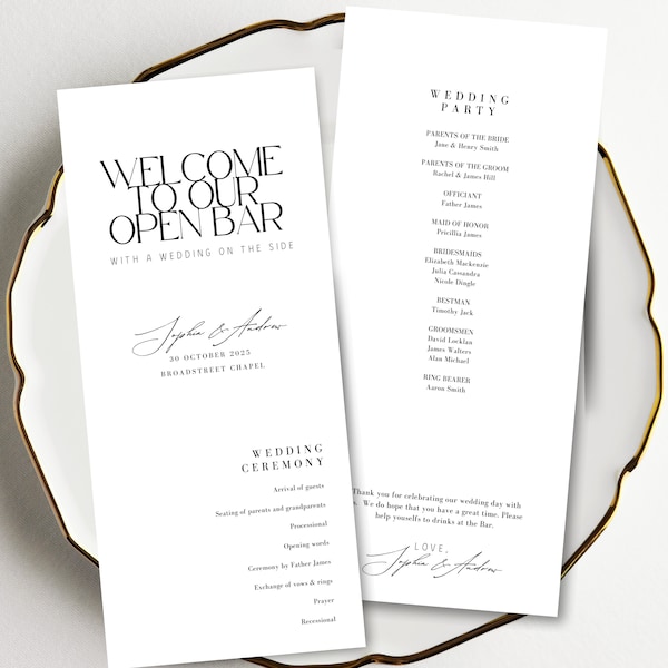 Wedding Processional Template - Etsy