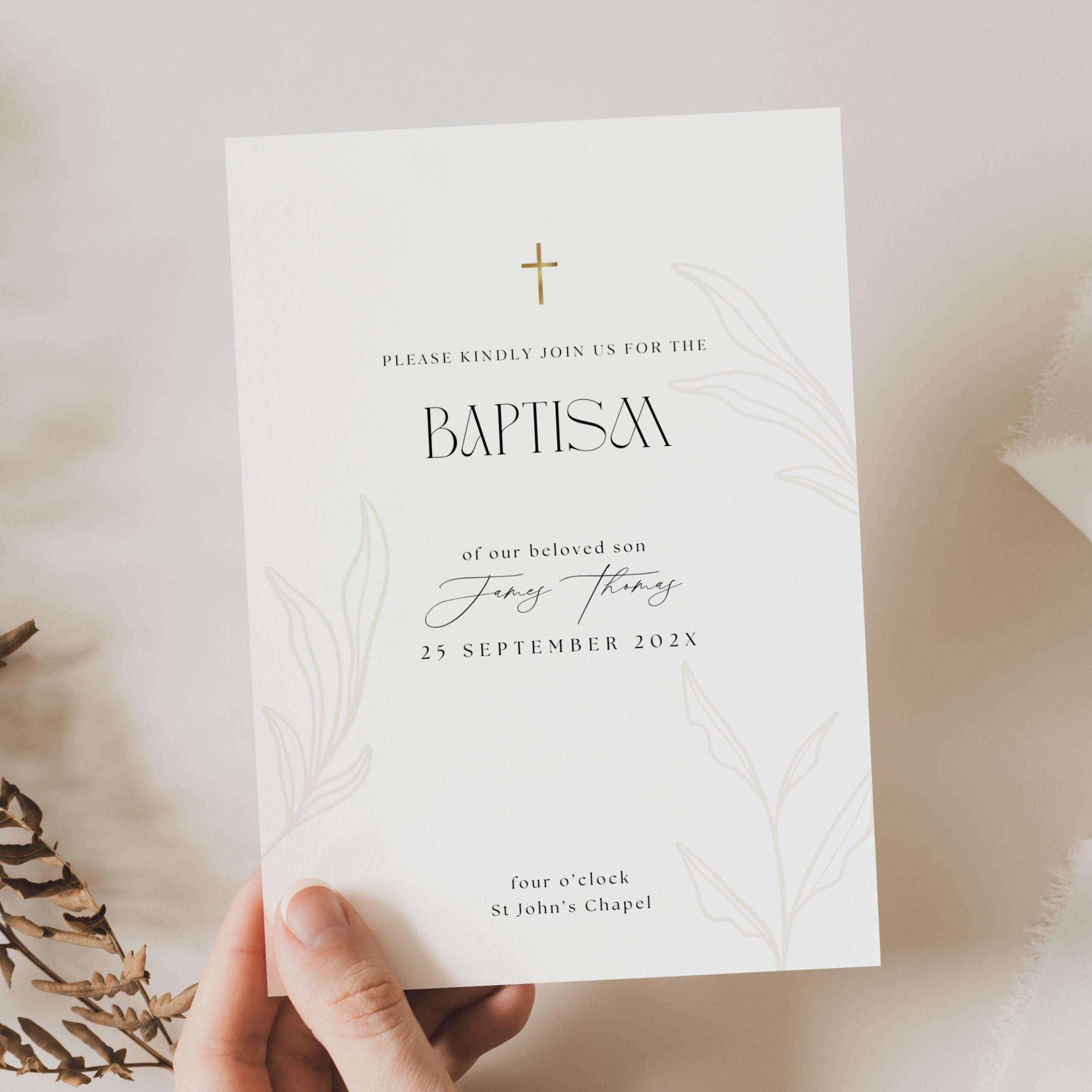 Baptism Invitation Template, Editable Baptism Invite, Modern & Classic ...