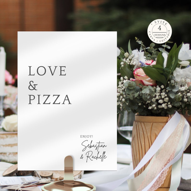 Pizza Printable Sign Pizza Printable Sign Editable Template Instant ...