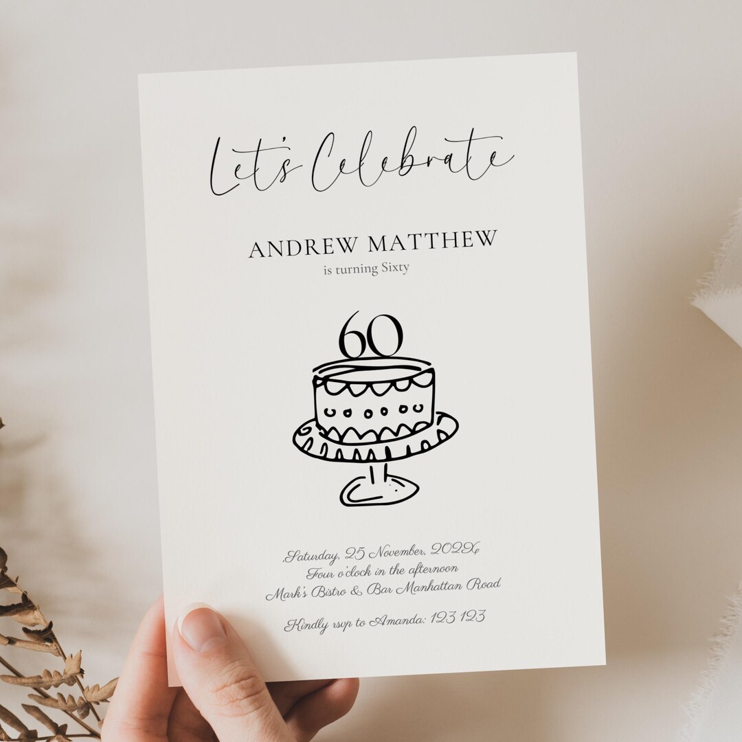 Let's Celebrate Birthday Invitation Template, Editable Surprise Birthday Party Invite, Editable ...
