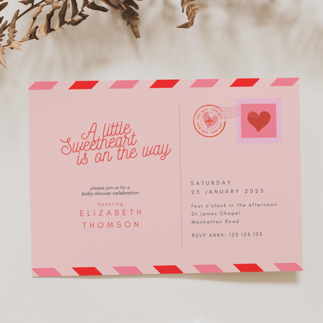 A Little Sweetheart is on the Way Baby Shower Invitation, Valentine's ...