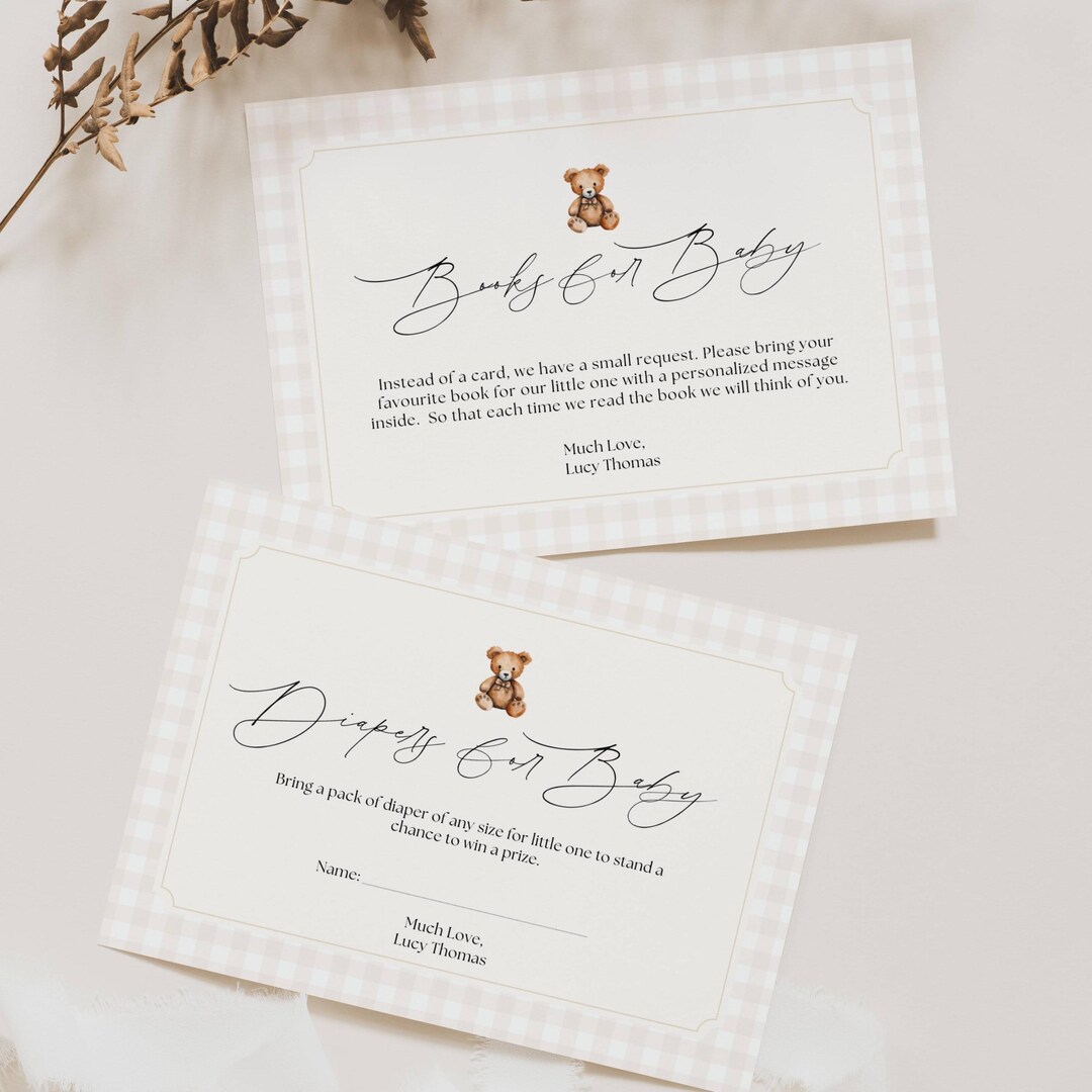 Can Bearly Wait Baby Shower Simple Invitation, Teddy Bear, Books for ...