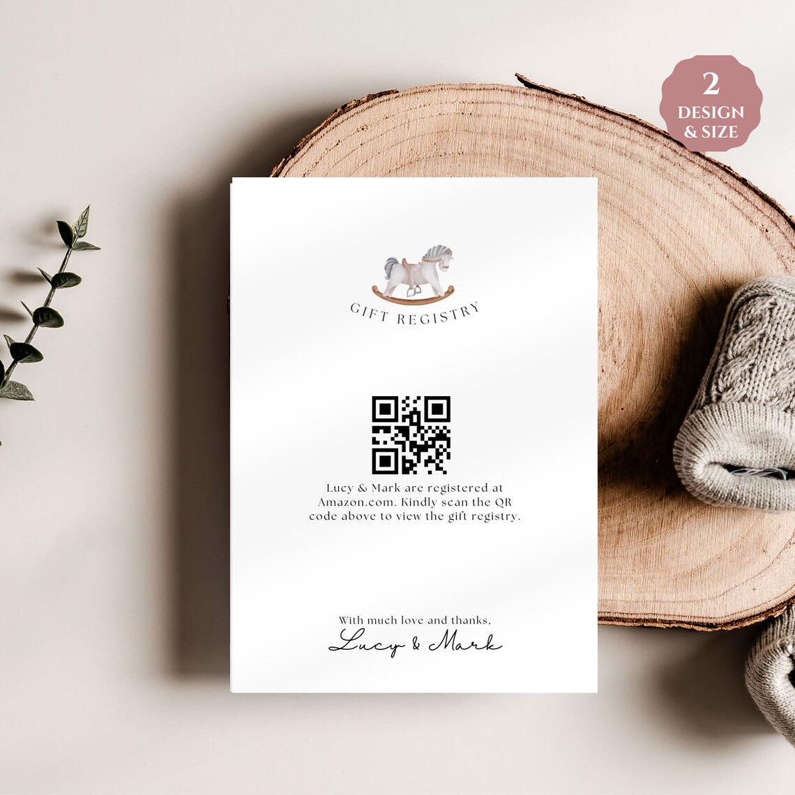 Baby Registry QR Code, Baby Shower Registry Insert, Baby Shower ...