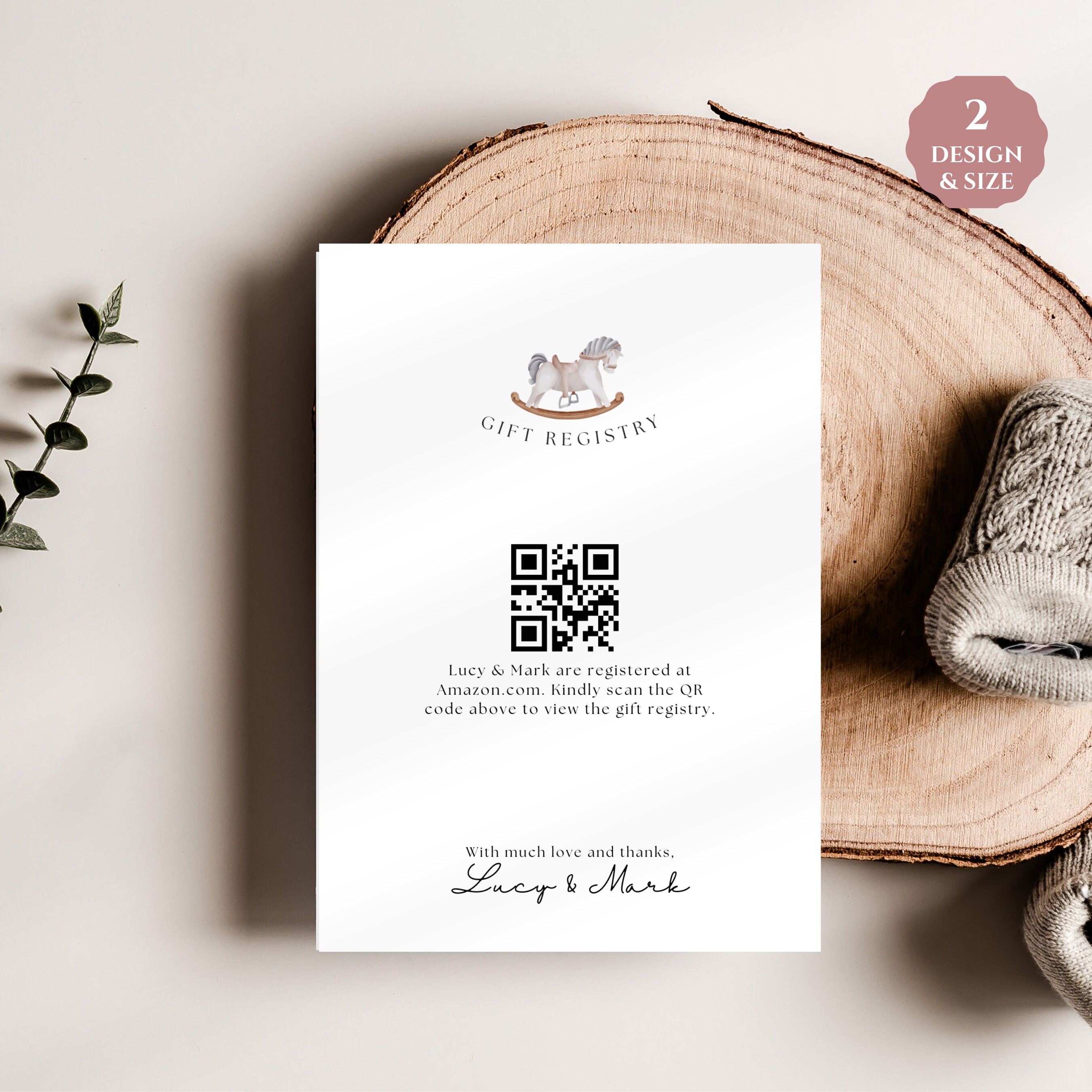 Baby Registry QR Code, Baby Shower Registry Insert, Baby Shower ...