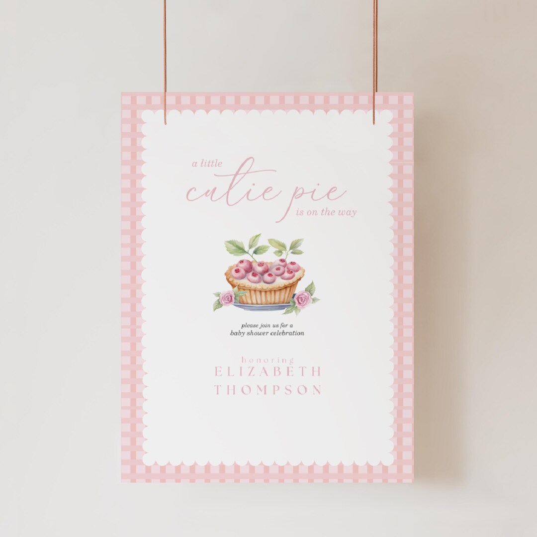 Cutie Pie Baby Shower Sign, Printable Cutie Pie Baby Shower Sign, Pink ...