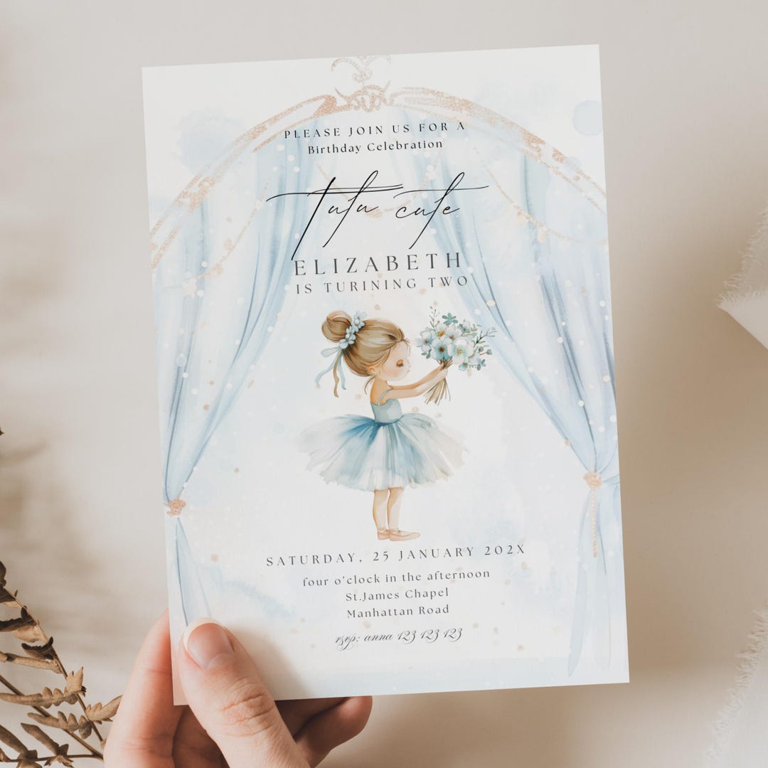 Tutu Cute 2nd Birthday Invitation, Tutu Cute Birthday Invitation ...
