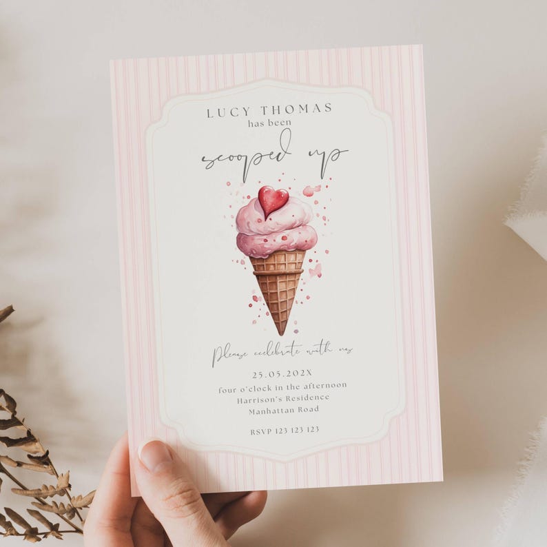 She's Been Scooped up Invite, Ice Cream Scoop Bridal Shower, Scooped up ...