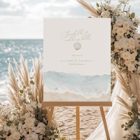 Ocean Welcome Sign, 18x24, Beach Welcome Poster, Summer Bridal Shower ...