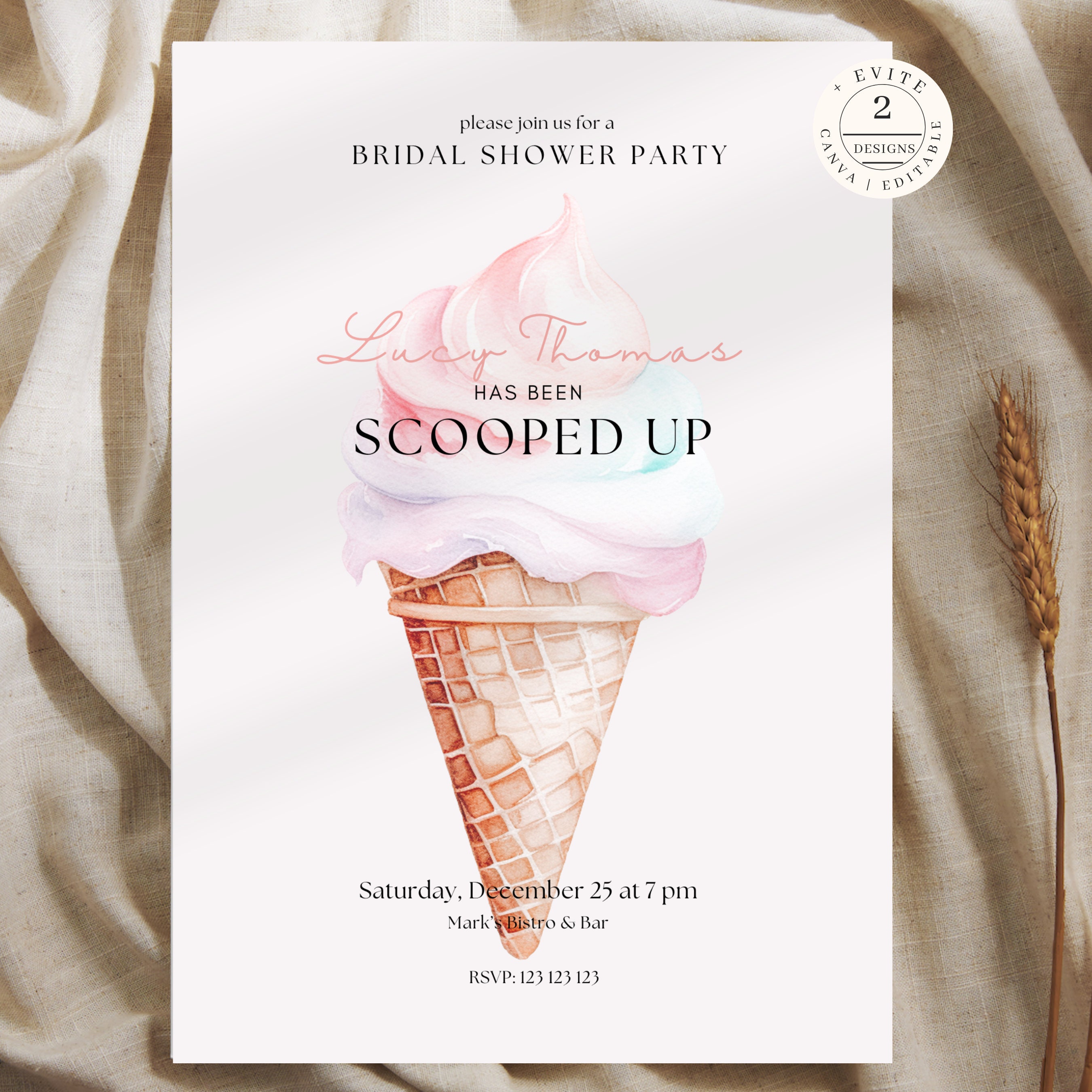 Scooped up Bridal Shower Bundle, Bridal Shower Invite, She's Been ...