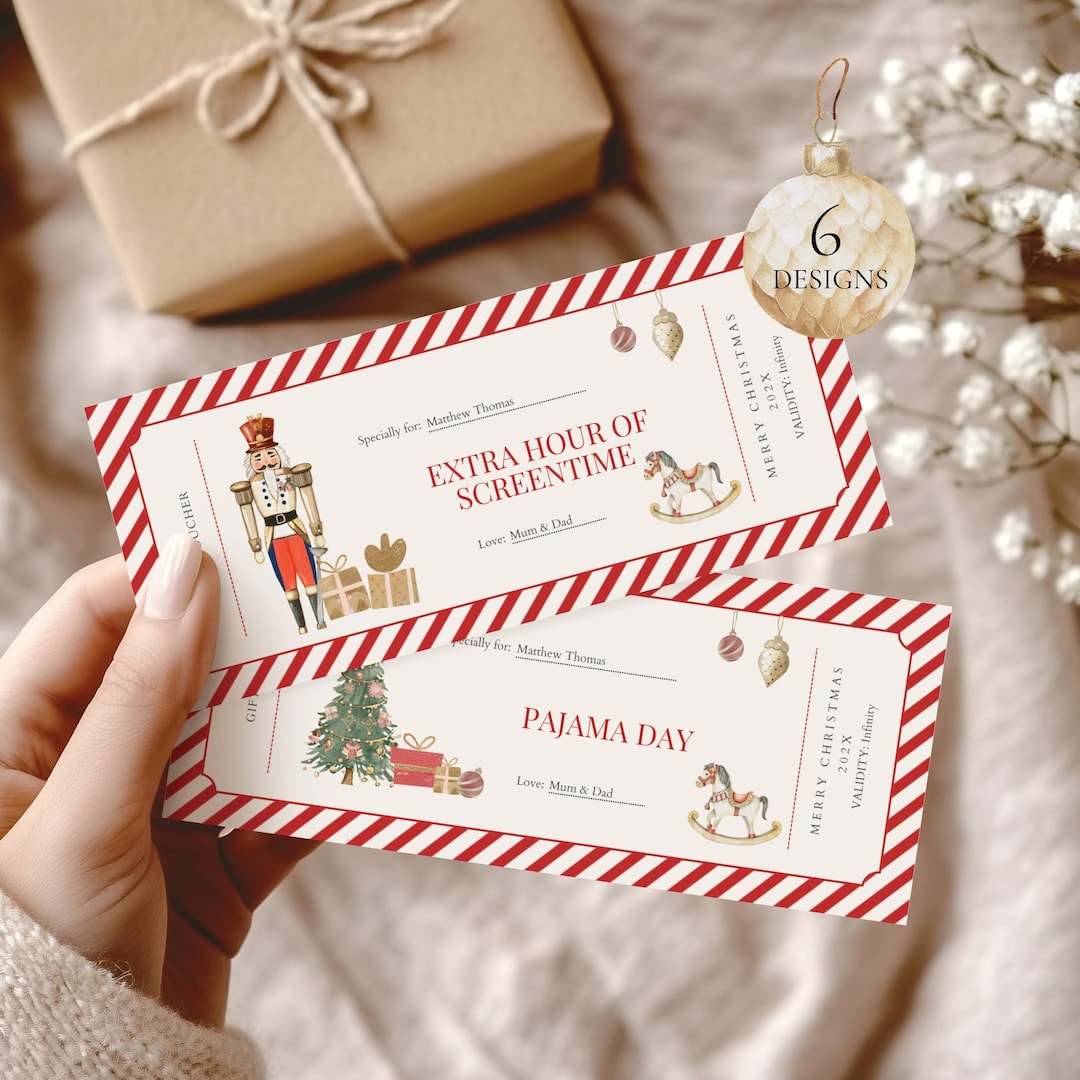 Editable Christmas Coupon Book for Kids, Printable Gift Vouchers ...