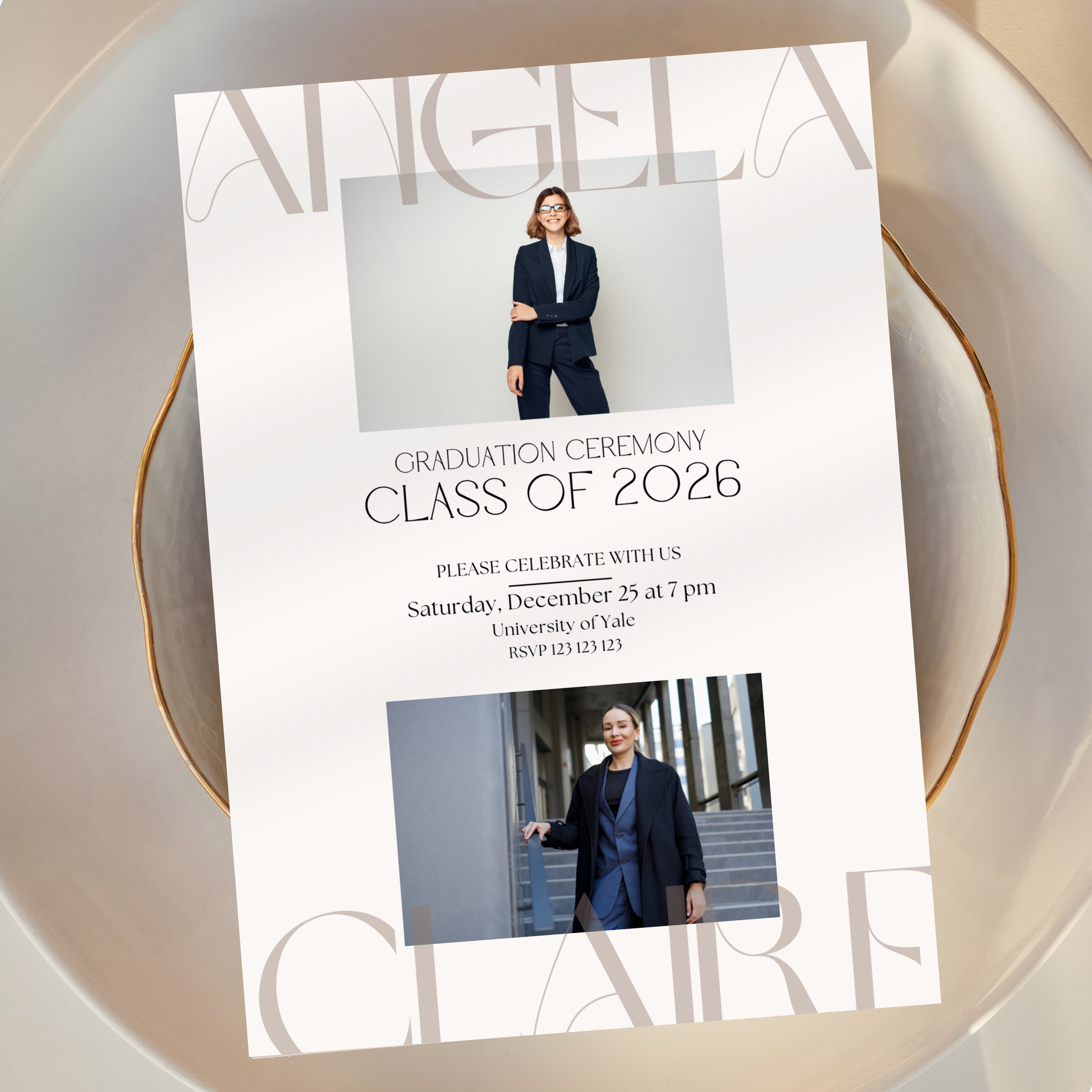 Graduation Invitation for Siblings, Graduation Announcement for Twins ...