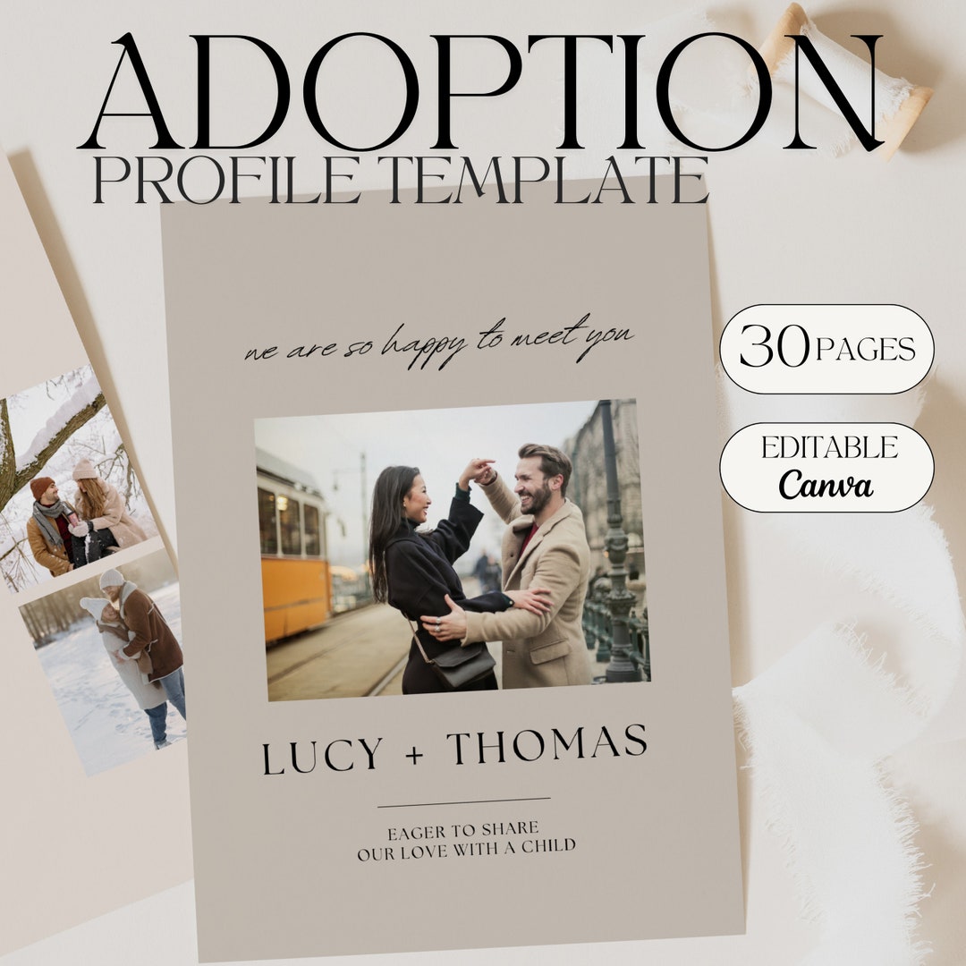 Adoption Profile Book Template Canva, Parent Profile Book Template ...