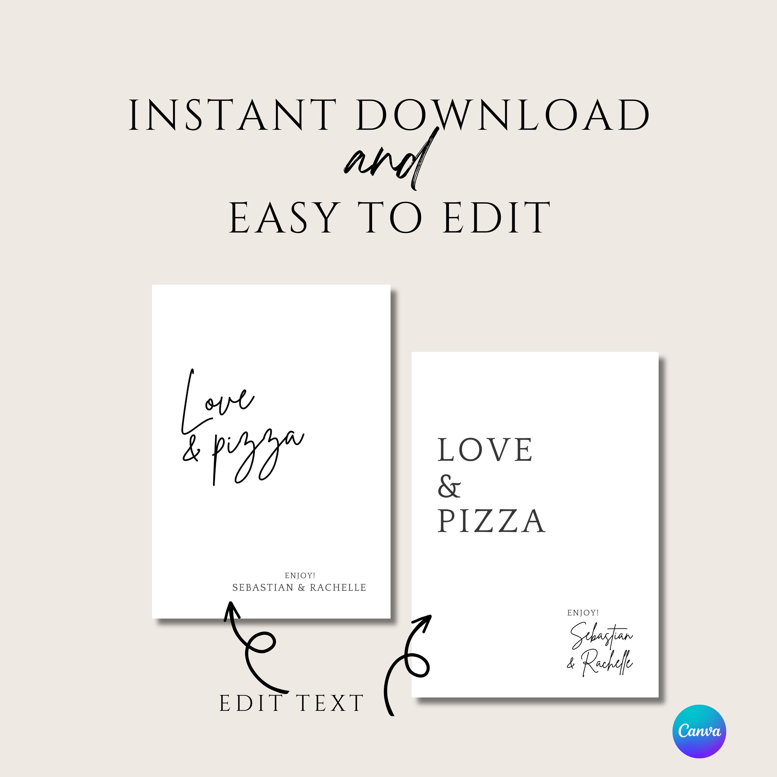 Pizza Printable Sign Pizza Printable Sign Editable - Etsy