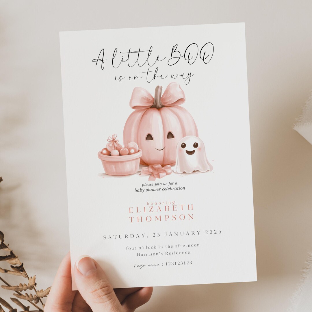 Our Little Boo is Almost Due Baby Shower, Ghost Baby Shower, Editable ...