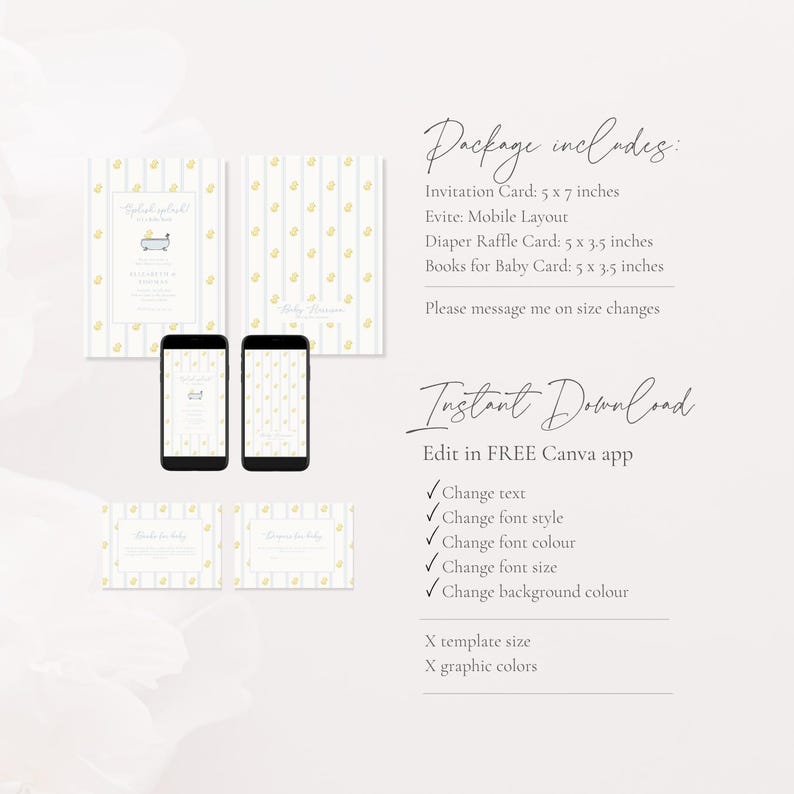 Splish Splash Baby Bash Baby Shower Invitation: Rubber Ducky (editable ...